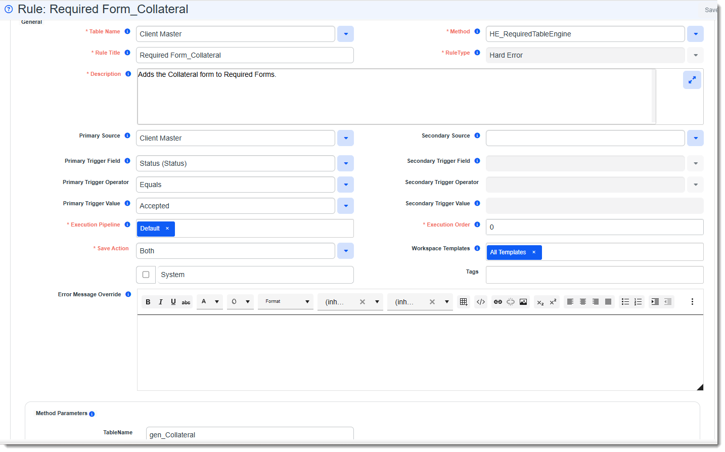 Widget: Required Forms