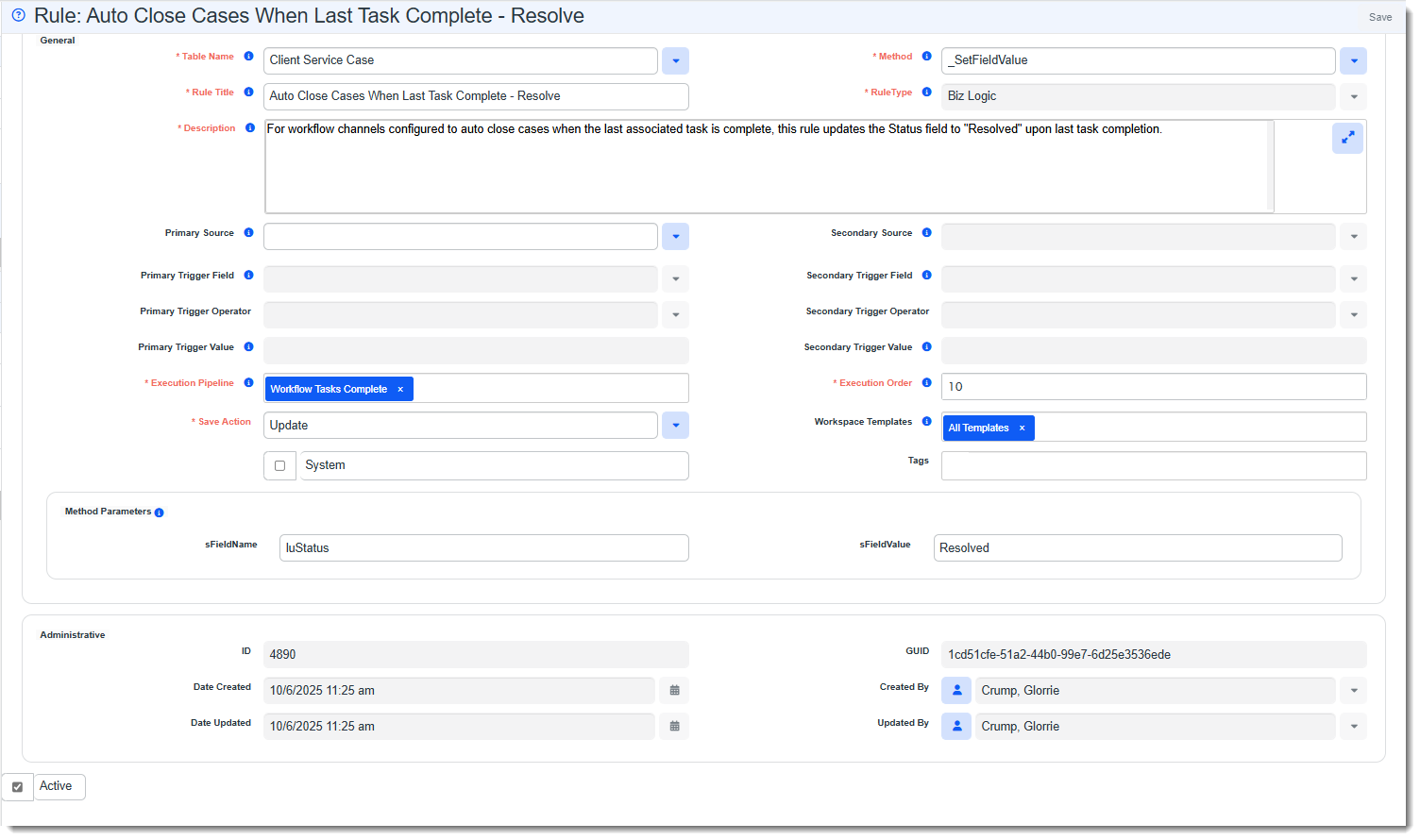 Closing Cases Automatically
